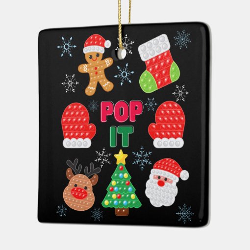 Kids Pop It Christmas Bubble Santa Reindeer Ceramic Ornament | Zazzle