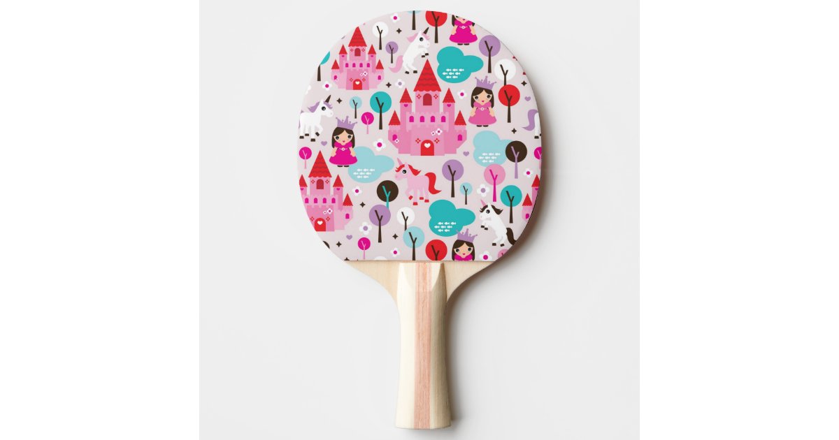 kids princess castle and unicorn Ping-Pong paddle | Zazzle