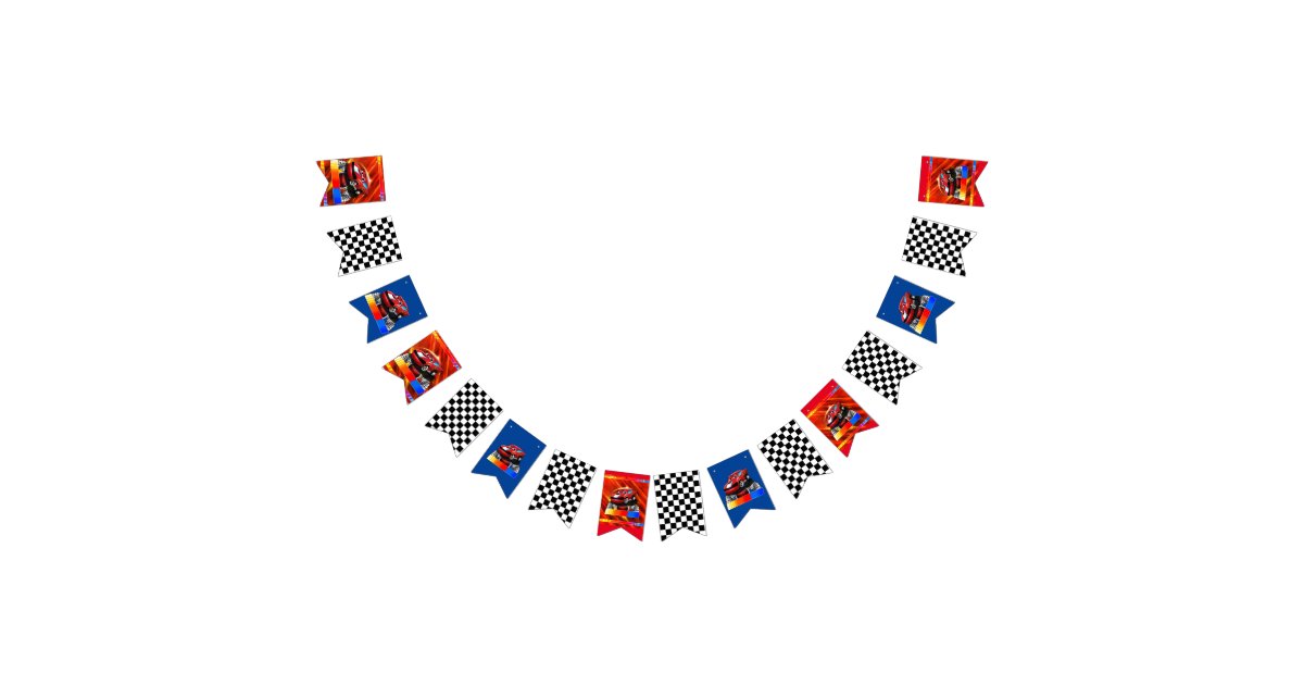 Kids Race Car Party Bunting Bunting Flags | Zazzle