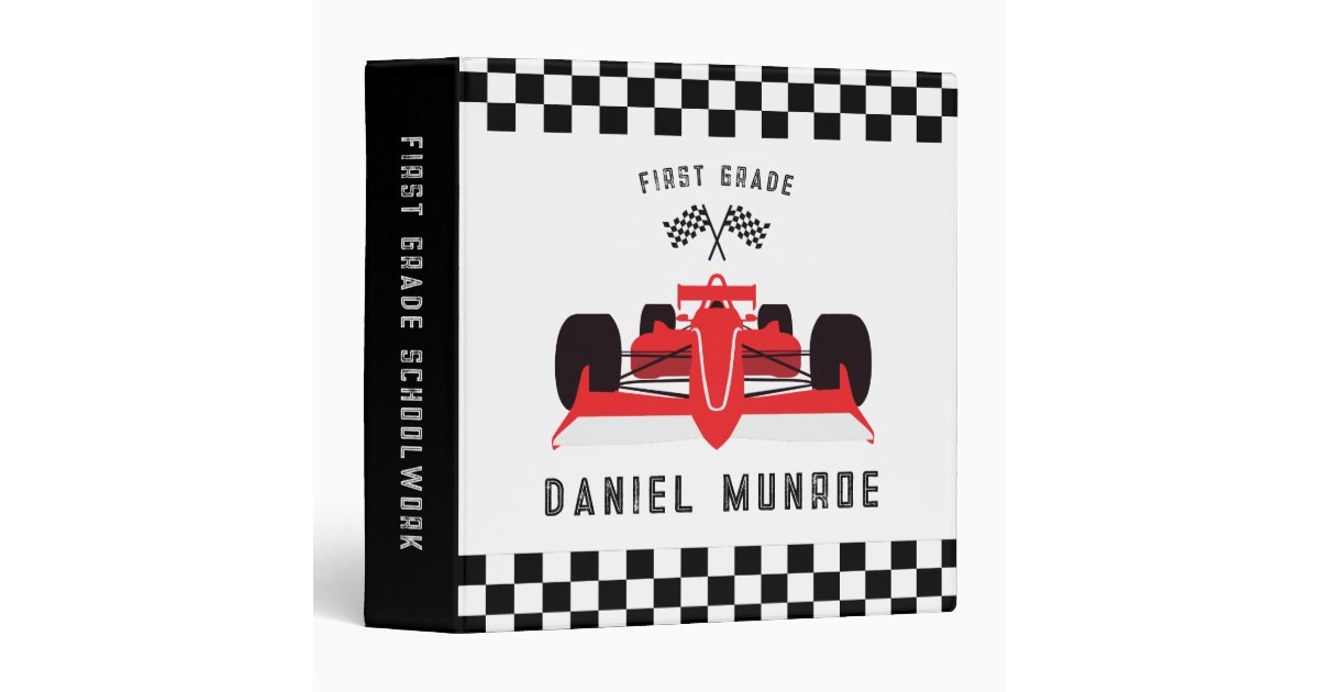 Kids Racing Car Back to School Binder | Zazzle