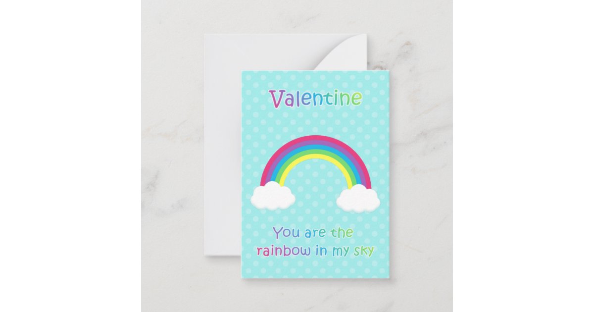Kids Rainbow Valentine Cards | Zazzle