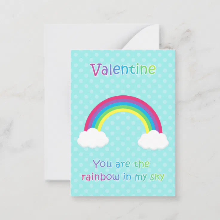 Kids Rainbow Valentine Cards | Zazzle