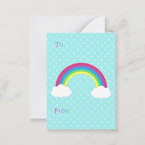 Kids Rainbow Valentine Cards | Zazzle