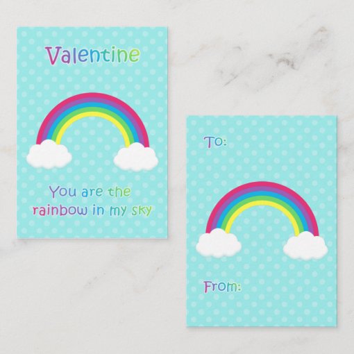 Kids Rainbow Valentine Cards | Zazzle