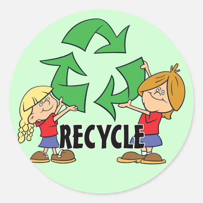 Kids Recycle Classic Round Sticker | Zazzle.com