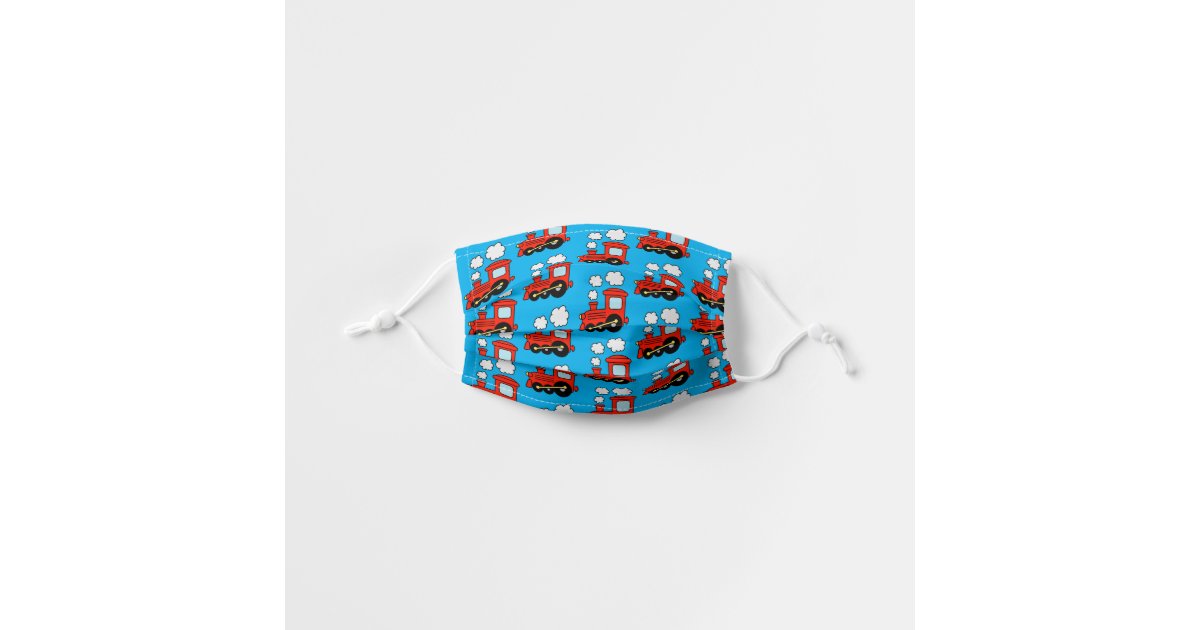 Kid's red choo choo train face mask for children | Zazzle