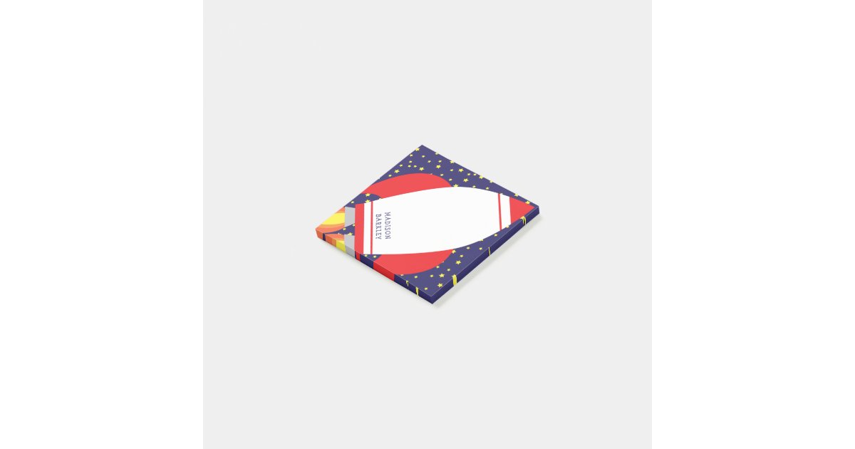 Kids Rocket Ship Outer Space Cute Post-it Notes | Zazzle