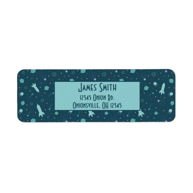 Kids Rocket Ship to Space Travel Saturn Planets Label | Zazzle