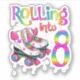 Kids Rolling Into 8 years Let's Roll I'm Turning 8 Sticker | Zazzle