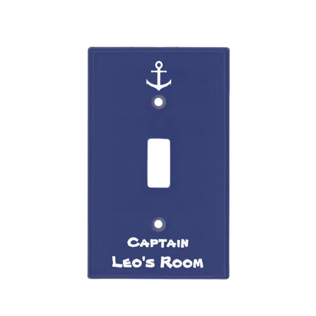 Kid's Room Custom Blue and White Anchor Light Switch Cover | Zazzle