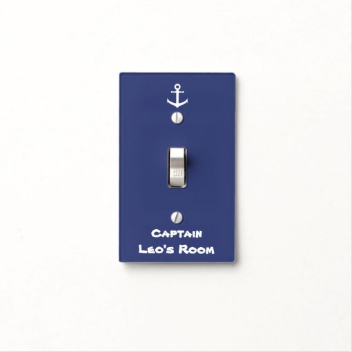 Kid's Room Custom Blue and White Anchor Light Switch Cover | Zazzle