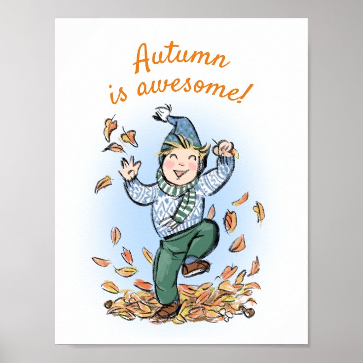 Kids room poster: Autumn is awesome! Poster | Zazzle