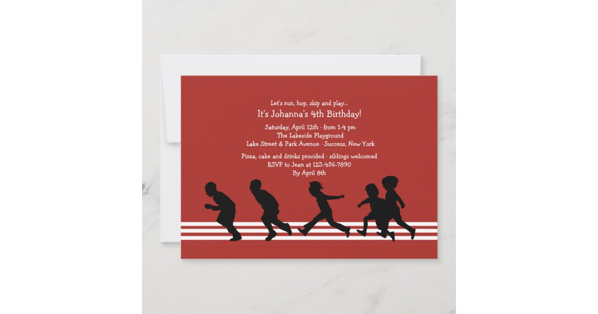Kids Run Invitation | Zazzle