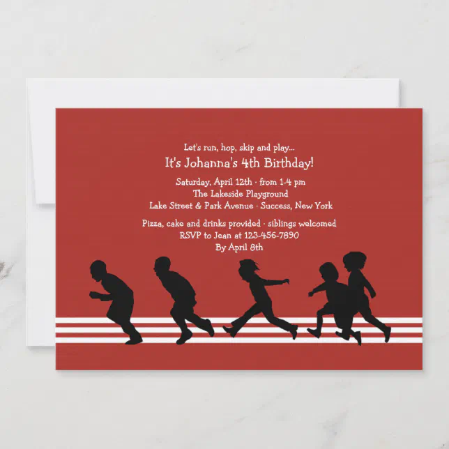 Kids Run Invitation | Zazzle