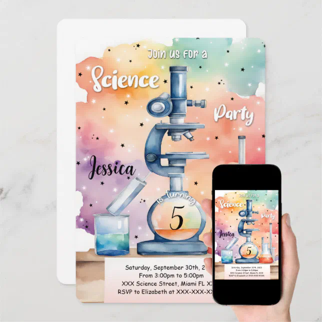 Kids Science Birthday Invitation | Zazzle