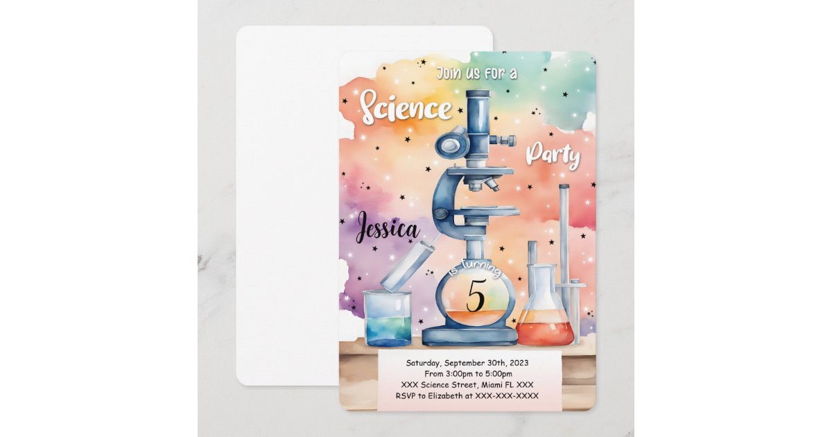 Kids Science Birthday Invitation | Zazzle