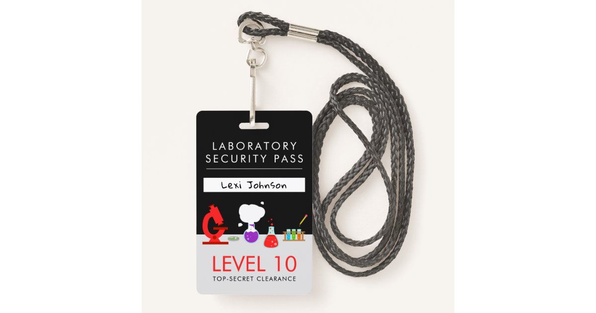 Kids Science Party Security Pass Badge | Zazzle