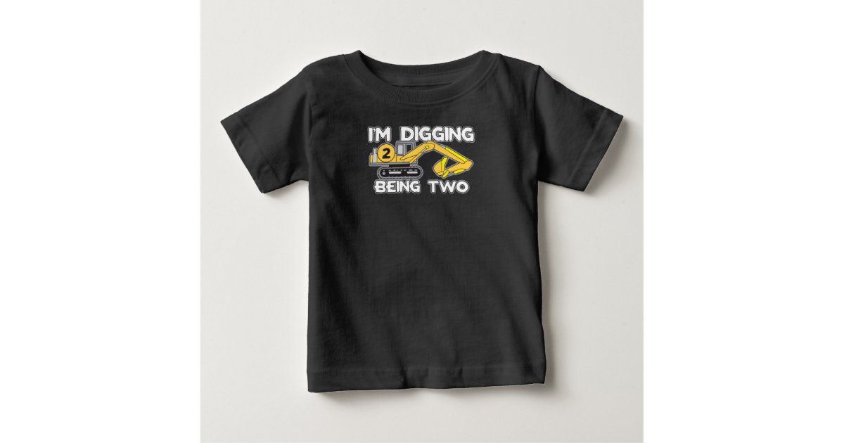 Kid's Second Birthday I'm Digging Being Two Baby T-Shirt | Zazzle