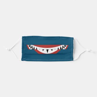 KIDS SHARK TEETH SMILE ADULT CLOTH FACE MASK | Zazzle