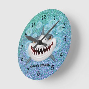 Kid's Shark Wall Clock | Zazzle