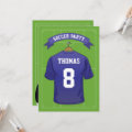 Kids Soccer Birthday Party | Blue Jersey Invitation | Zazzle