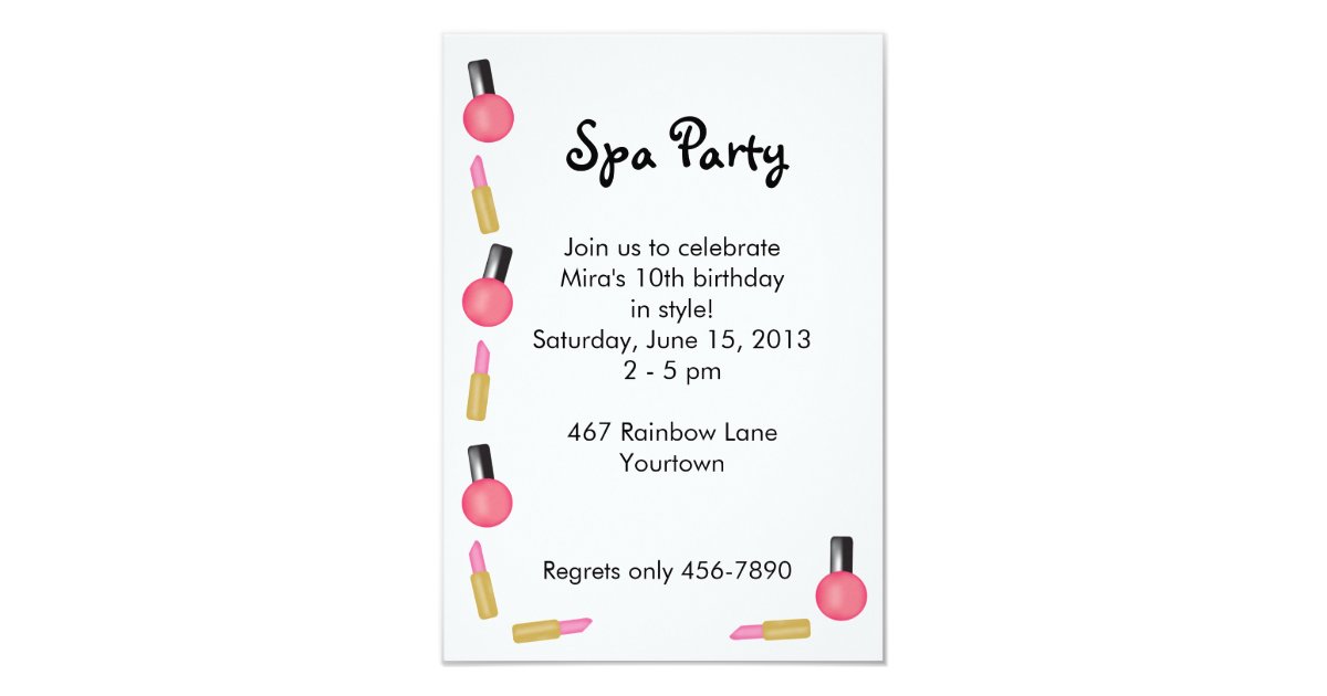 Kids Spa Party Invitation with Cosmetics | Zazzle.com