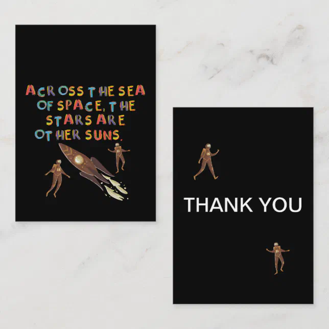 Kids Space Theme Thank You Note Cards | Zazzle
