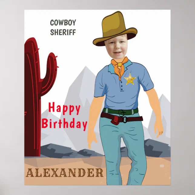 Kids Special Sheriff Cowboy Original ADD Photo Poster | Zazzle