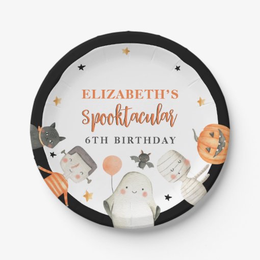 Kids Spooktacular Halloween Birthday Party Paper P Paper Plates | Zazzle