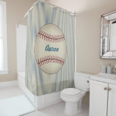 Kids Sports Boys Baseball Bathroom Shower Curtain | Zazzle