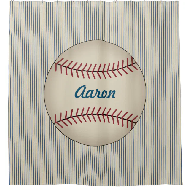 Kids Sports Boys Baseball Bathroom Shower Curtain | Zazzle