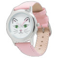 Kid's Stainless Steel Watch - Kitty Face | Zazzle