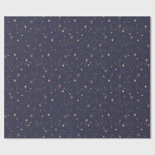 Kids Starry Night Sky Stars in Space Multicolor Wrapping Paper | Zazzle