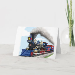 kids steam train card | Zazzle