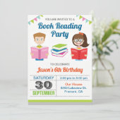 Kids Story Book Reading Birthday Party Invitation | Zazzle