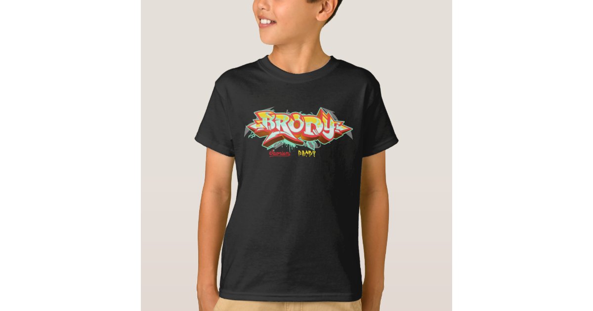 Kids Streetwear: Brody Graffiti T-Shirt | Zazzle