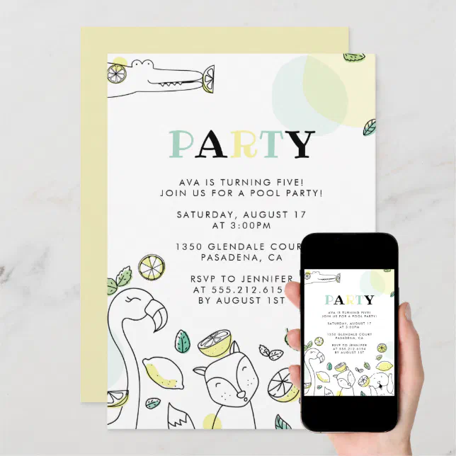 Kid's Summer Birthday Party Invitation | Zazzle