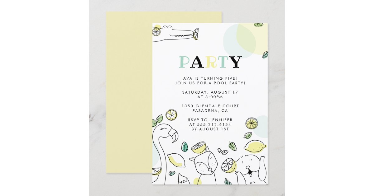 Kid's Summer Birthday Party Invitation | Zazzle