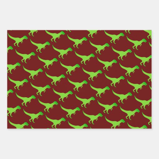 Kid's t-rex dinosaur pattern wrapping paper sheets | Zazzle