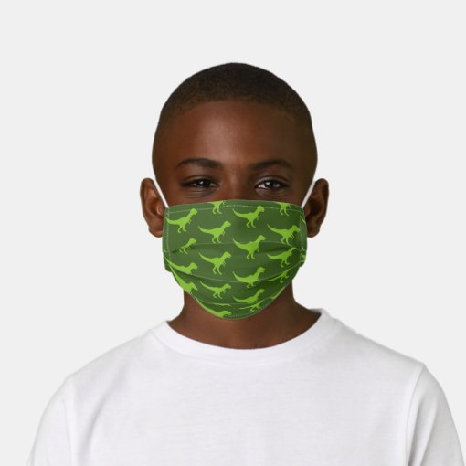 Kid's t-rex dinosaur print kids' cloth face mask | Zazzle