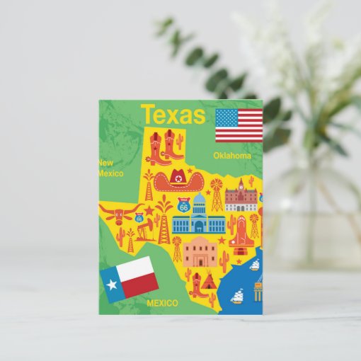 Kids Texas Map Postcard | Zazzle
