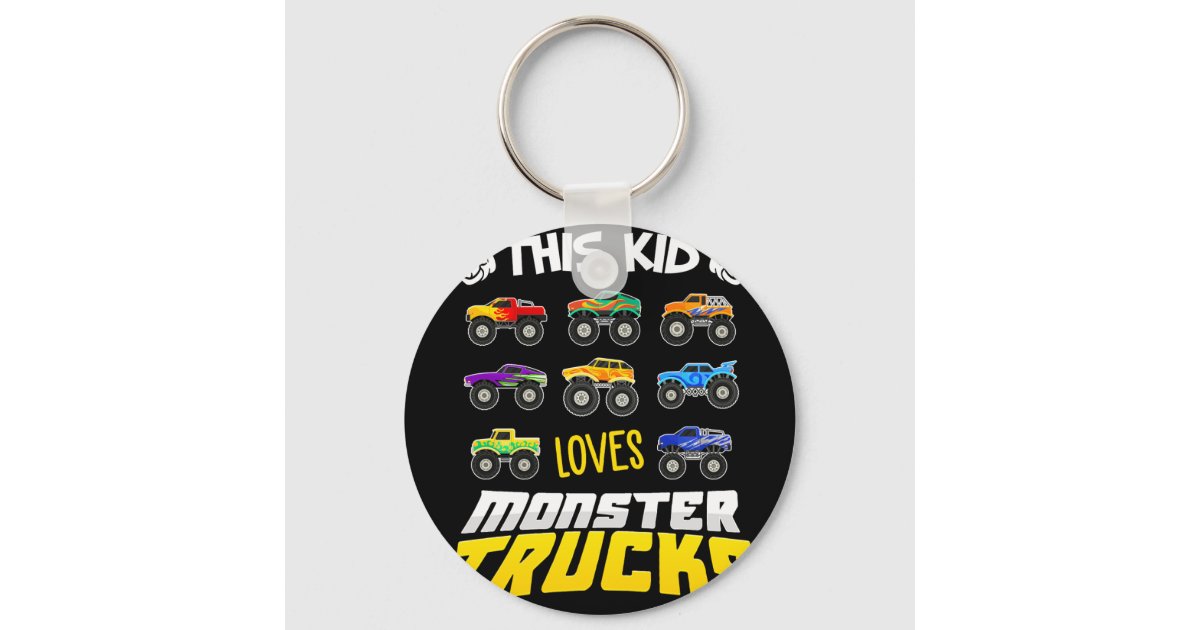 Kids This Kid Loves Monster Trucks Boys And Girls Keychain | Zazzle