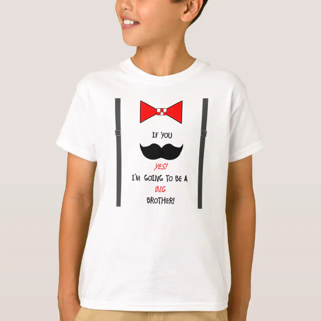 Kids' & Toddler Big Brother Mustache T-Shirt | Zazzle