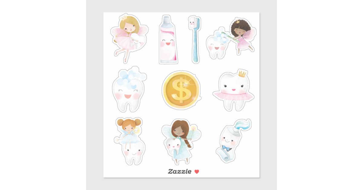 Kids Tooth Fairy Sticker | Zazzle