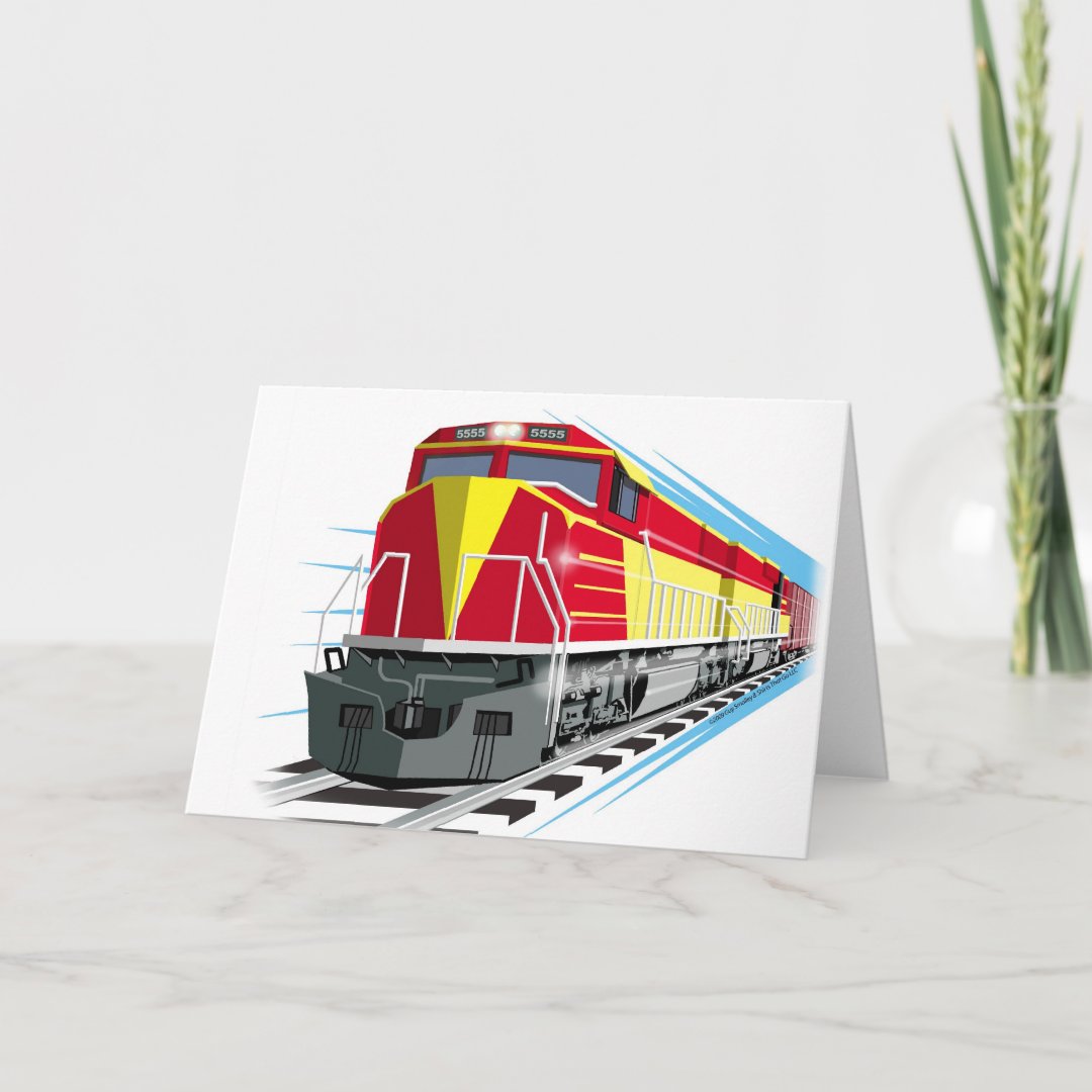 kids train birthday card | Zazzle