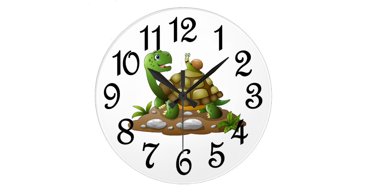 Kids Turtle Acrylic Wall Clock | Zazzle.com