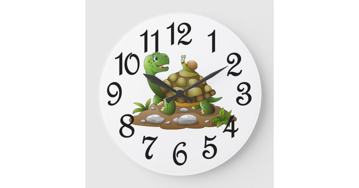 Kids Turtle Acrylic Wall Clock | Zazzle