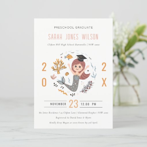 Kids Underwater Mermaid Preschool Graduation Party Invitation | Zazzle