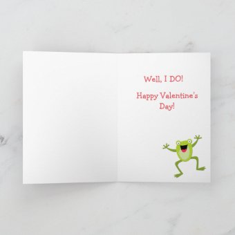 Kids Valentine Frog Card | Zazzle