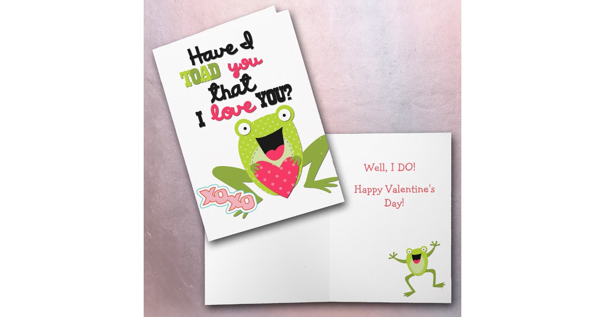 Kids Valentine Frog Card | Zazzle